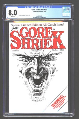 Gore Shriek V2 #2.5 CGC 8.0 Horror Comic 1990 Limited Edition | eBay
