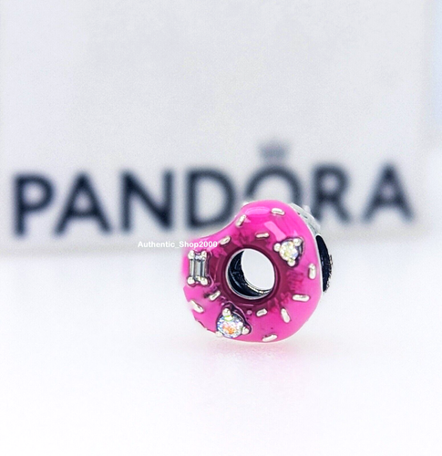 NEW 100% Authentic PANDORA 925 Sparkling Sprinkled Pink Donut Charm ...