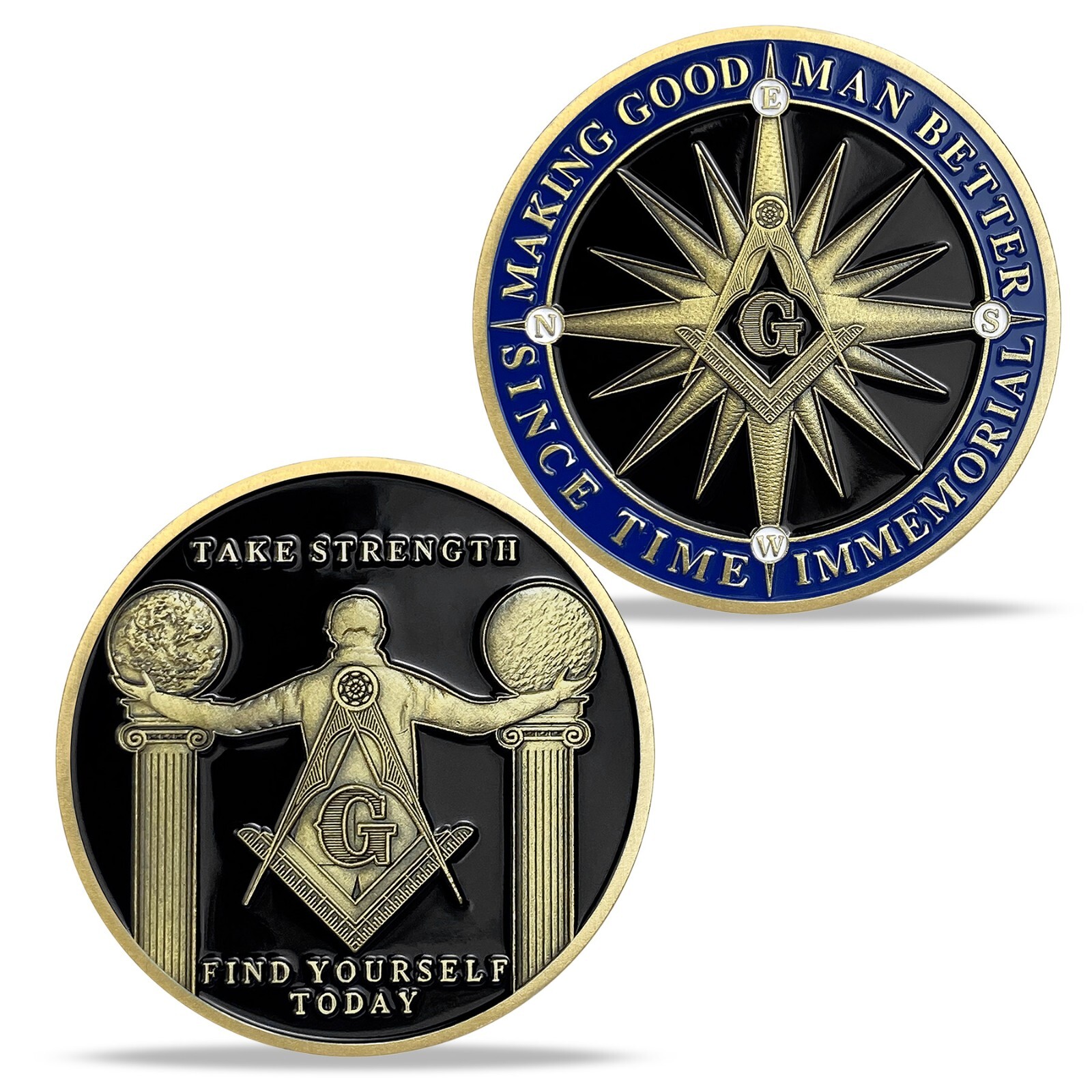 Masonic Challenge Coin Freemason Brotherhood Collectible Coin Badge ...