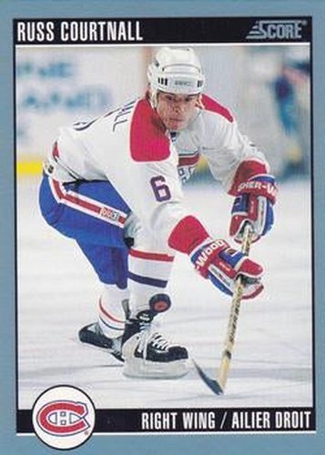 #4 Russ Courtnall - Montreal Canadiens - 1992-93 Score Canadian Hockey ...