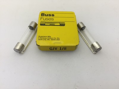 (10 pcs) GJV-1/8 Bussmann, 125mA 250vac, Pig Tail Glass Fuse, Fast ...