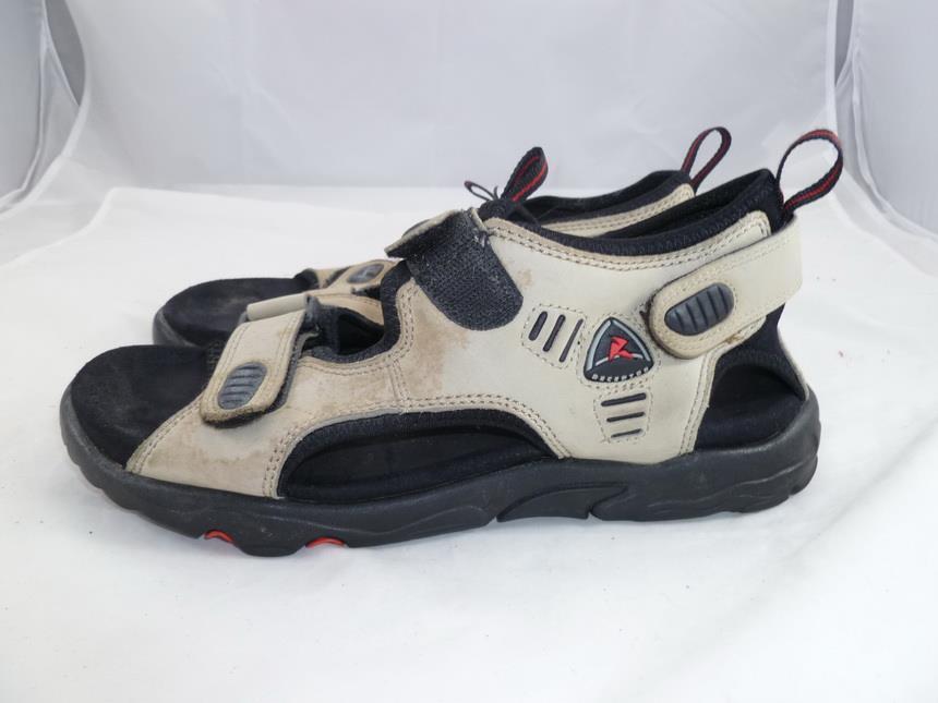 ECCO RECEPTOR MEN 42 USED BEIGE LEATHER HIKING/WATER SANDALS/SHOES | eBay
