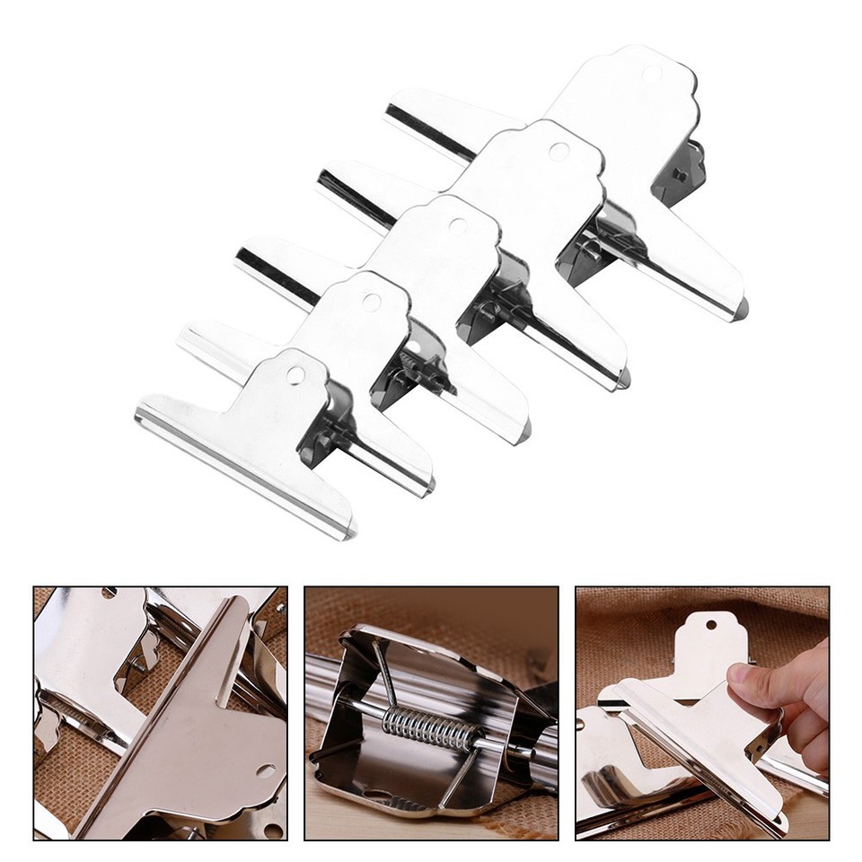5pcs Metal Document Clips Schedule Book Clips Metal Bills Clips Sealing ...