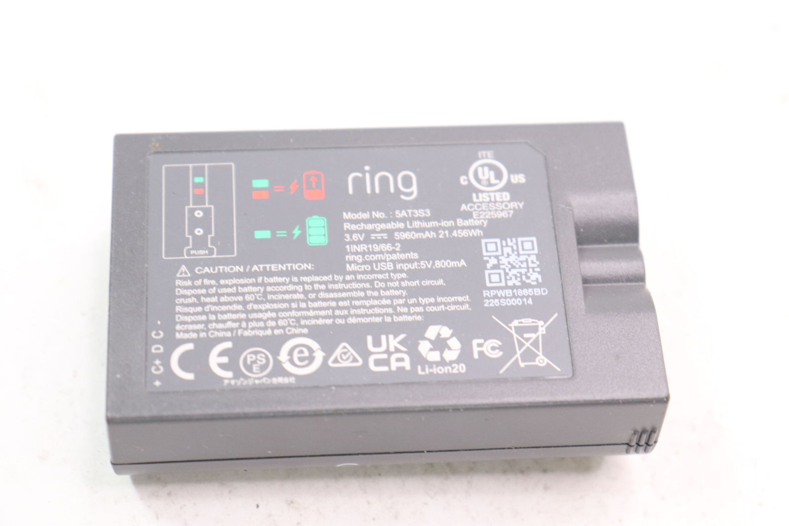 Ring Rechargeable Battery Pack 5AT3S3 842861100860 | eBay