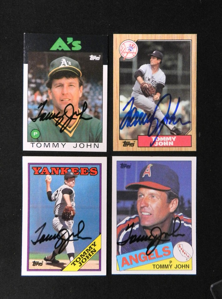 (5) Tommy John Signed Autograph Baseball Card Lot Original High Grade ...