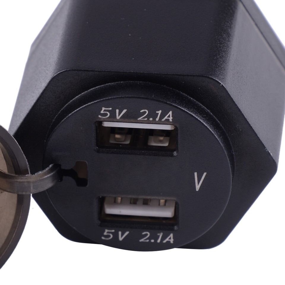 EU LED Voltmeter Dual USB Charger Power Adapter Plug Fit For BMW ...