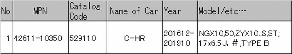 TOYOTA Genuine 42611-10350 Disk Wheel C-HR 17x6.5J 2016-2019 NGX10 50 ...