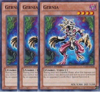 Yugioh - Gernia x 3 - 1st Edition NM - Free Holographic Card | eBay