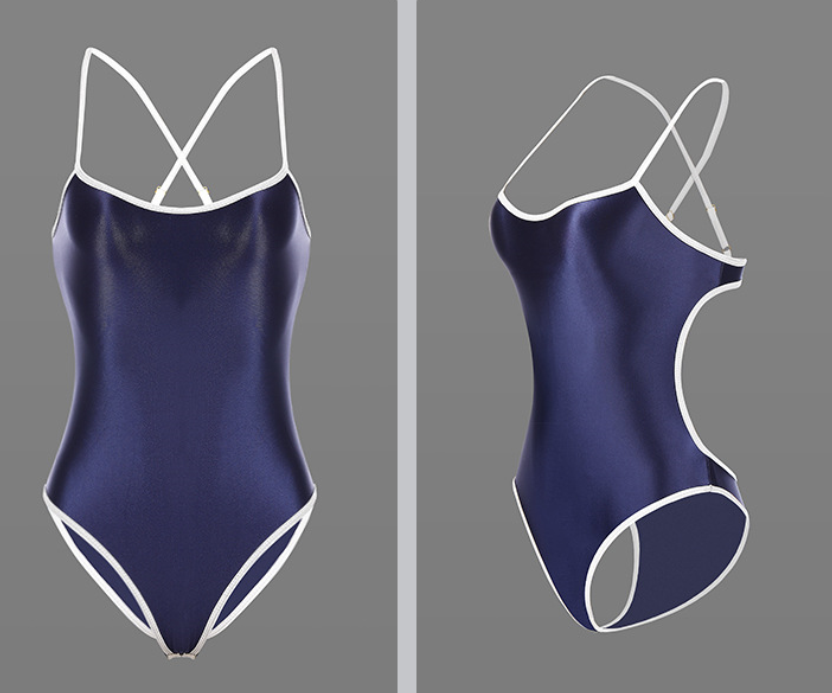 Women Sexy Swimwear Sukumizu Shiny Japanese Backless Summer Swimsuit