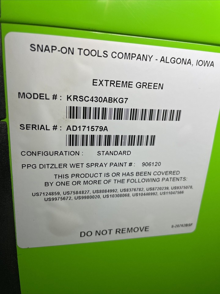 Snap On Tool Box 40" Sliding 8-Drawer Bedliner Top Shop Cart (Extreme ...