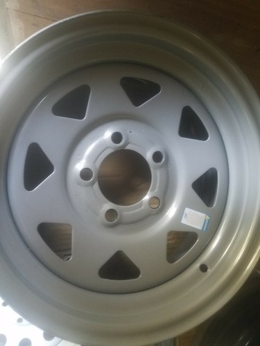 14x5.5 5x4.5 (0mm, 5x114.3, 3.19cb) GRAY steel SPOKE TRAILER Wheel ...