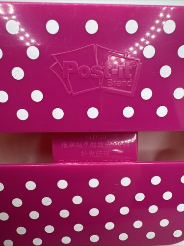 Post-it Pop-up Note Dispenser Pink Polka Dot White Suction Base 3" in x ...