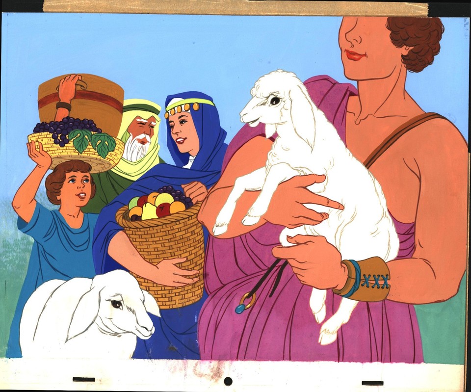 HAND PAINTED ORIGINAL ANIMATION PRODUCTION CEL BACKGROUND PRESENTATION ...