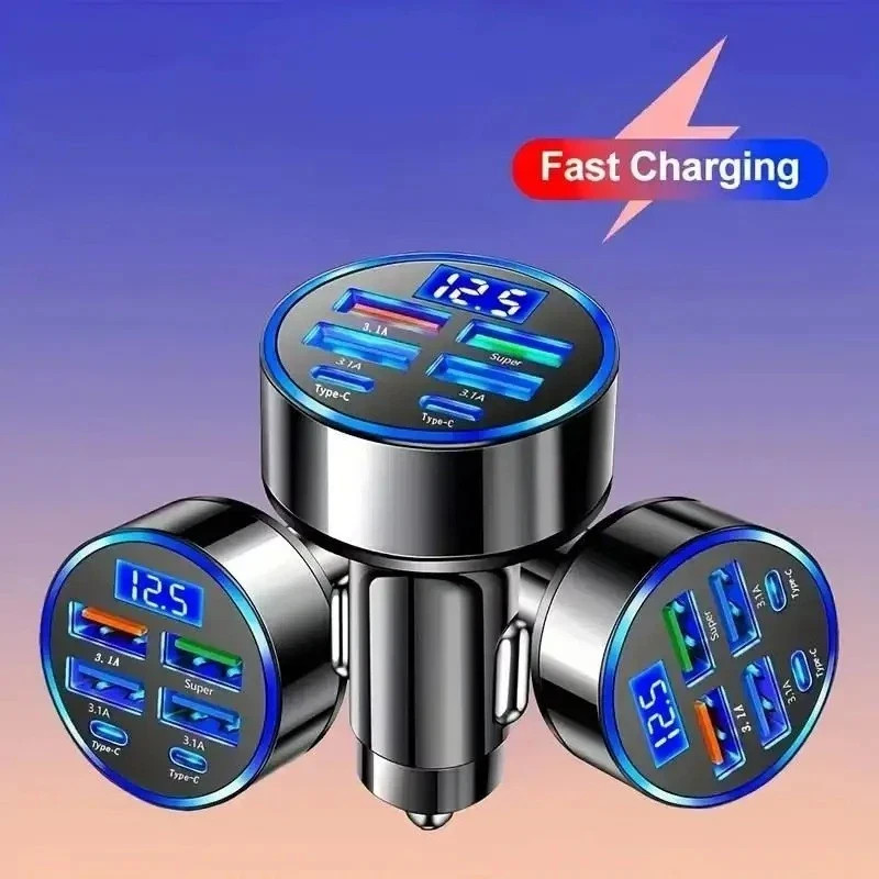 300W USB Car Charger PD QC3.1 USB C Fast Charge Adapter for iPhone ...