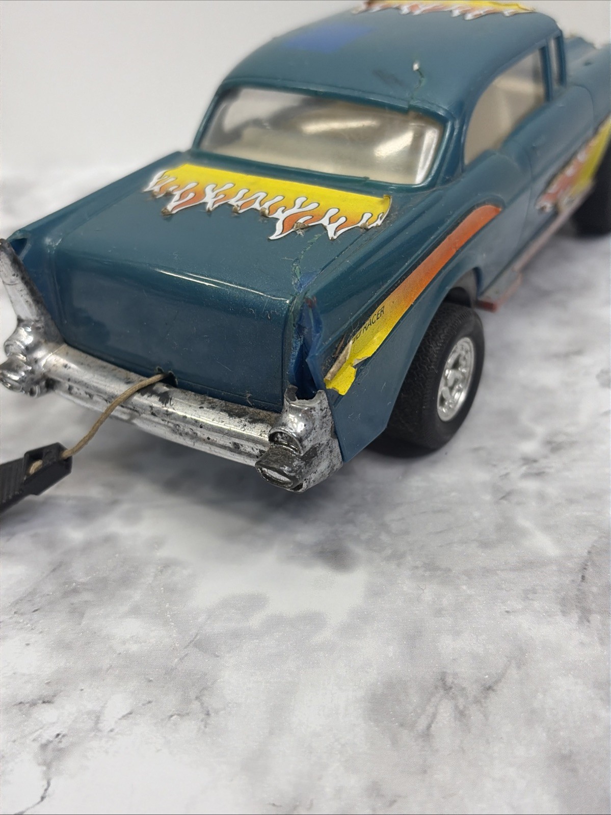 Vintage YCT Pull String Car 1957 Chevy Hot Rod Racer Toy Car. | eBay