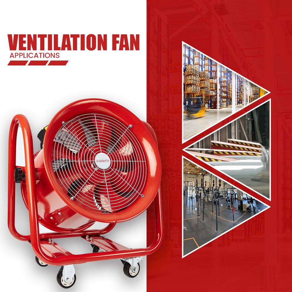 NEW Portable Ventilator Axial Blower Workshop Extractor Industrial Fan ...