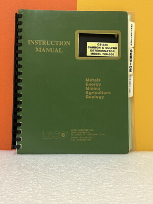 Leco CS-225 Carbon & Sulfur Determinator Model 788-000 Instruction ...