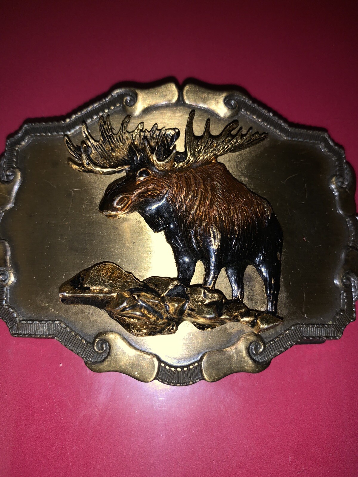 Vintage 1977-1979 Raintree Buckle Bull Moose Western Belt Buckle | eBay