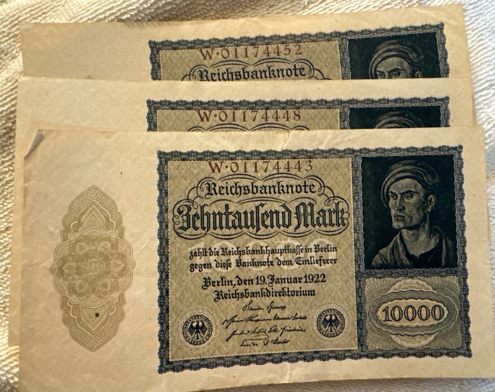 German VAMPIRE Notes 10000 Mark Banknote 1922 Post WW1 Germany Currency ...