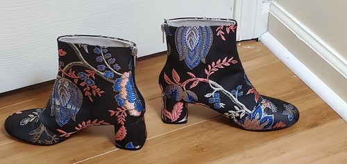 Zara Basic Collection Women's Embroidered Boot Shoes Size 37/6-6.5 | eBay