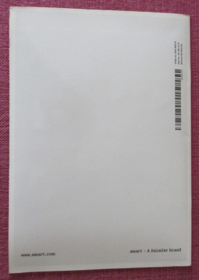 (2010) SMART FORTWO BASIC AUDIO RADIO HANDBOOK - OWNERS MANUAL - USER ...