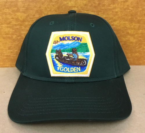 Vintage Molson Golden Beer Adjustable Snap Back Cap Hat NWOT Forest ...