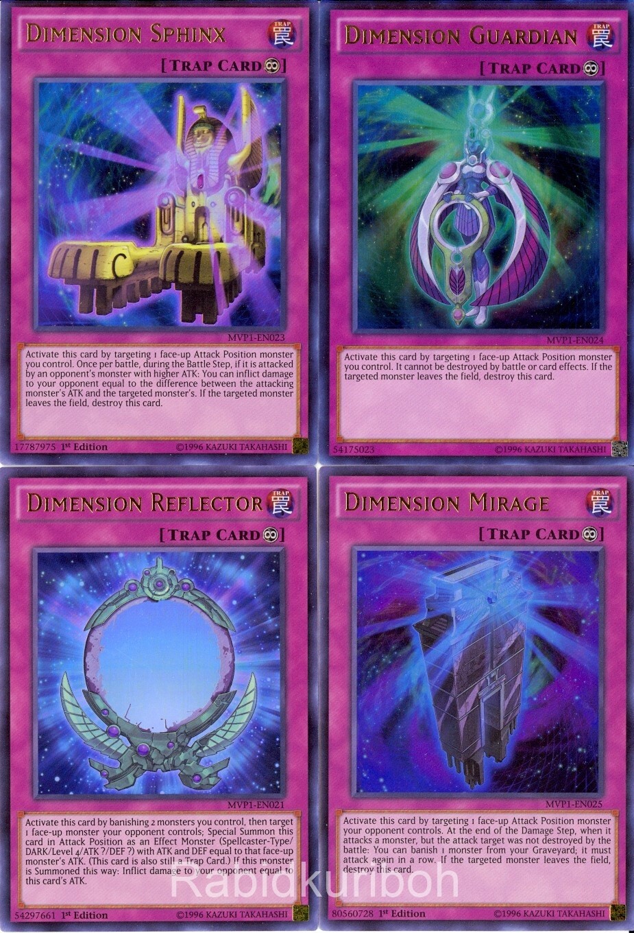 Yugioh Dimension Trap Set - Ultra Rare - Guardian Sphinx Mirage Reflector | eBay