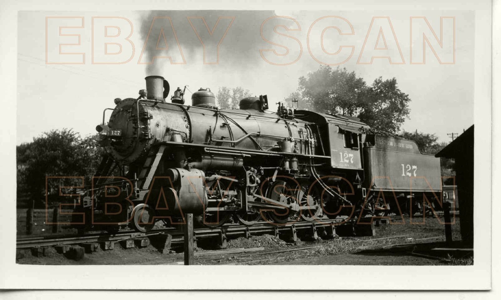 8D008 RP 1937 MOPAC MISSOURI PACIFIC RAILROAD 2-8-0 LOCO #127 TOPEKA KS ...