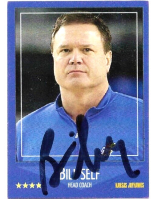 Coach Bill Self KU Jayhawks SIGNED TRADING CARD AUTOGRAPHED Kansas HOF ...