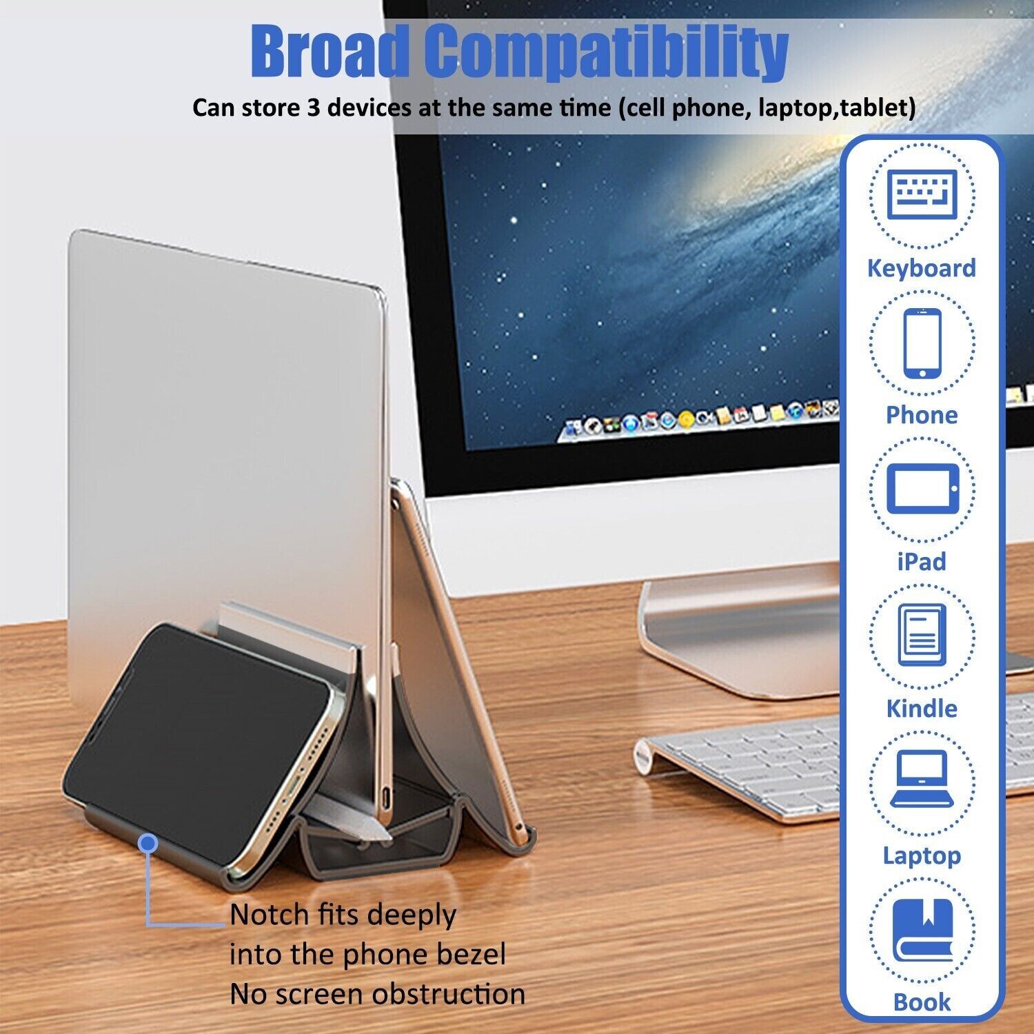 Adjustable Vertical Laptop Stand Holder Gravity Auto Locking For Laptop ...