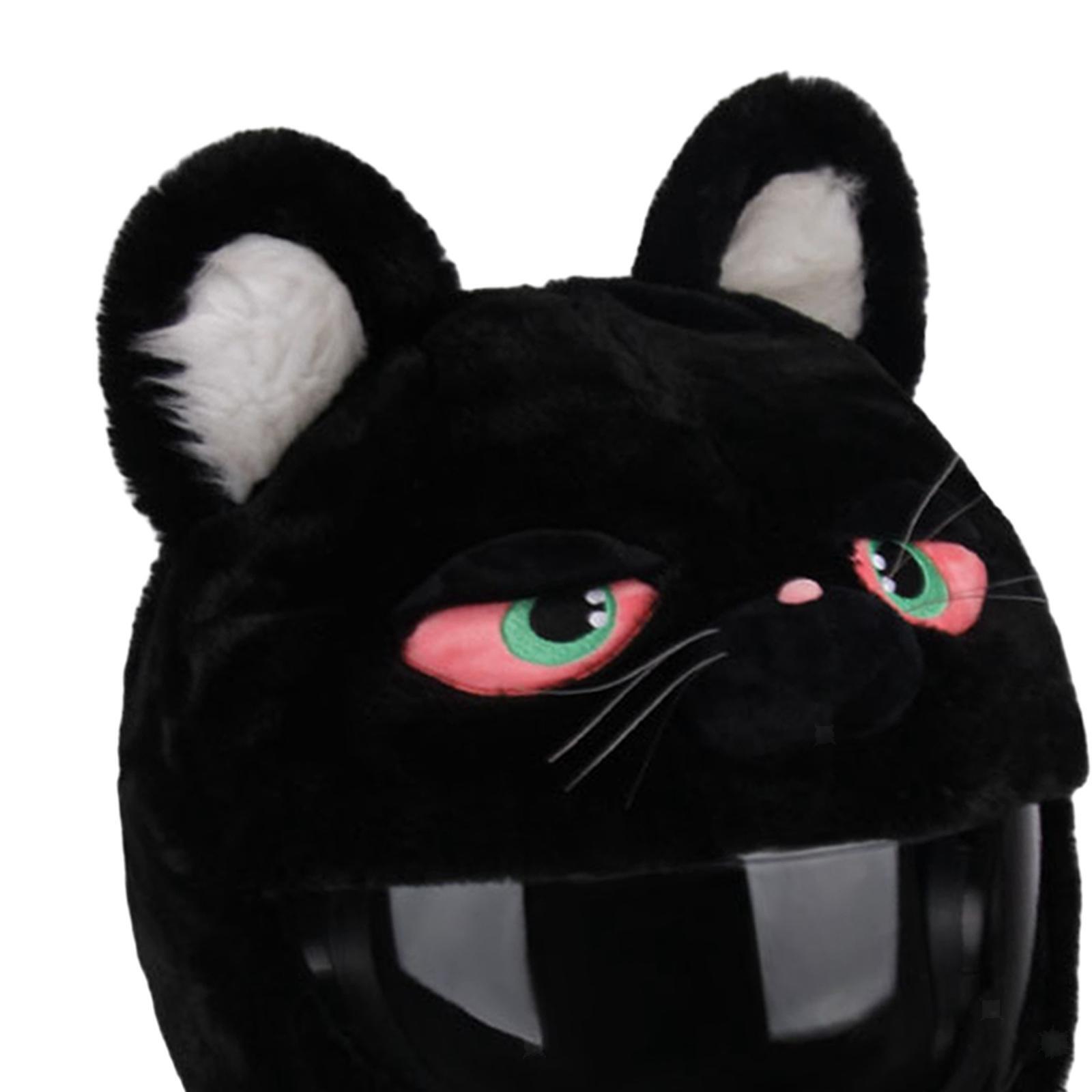 Cartoon Black Cat Motorcycle Helmet Cover Decoration Cute Protective | eBay