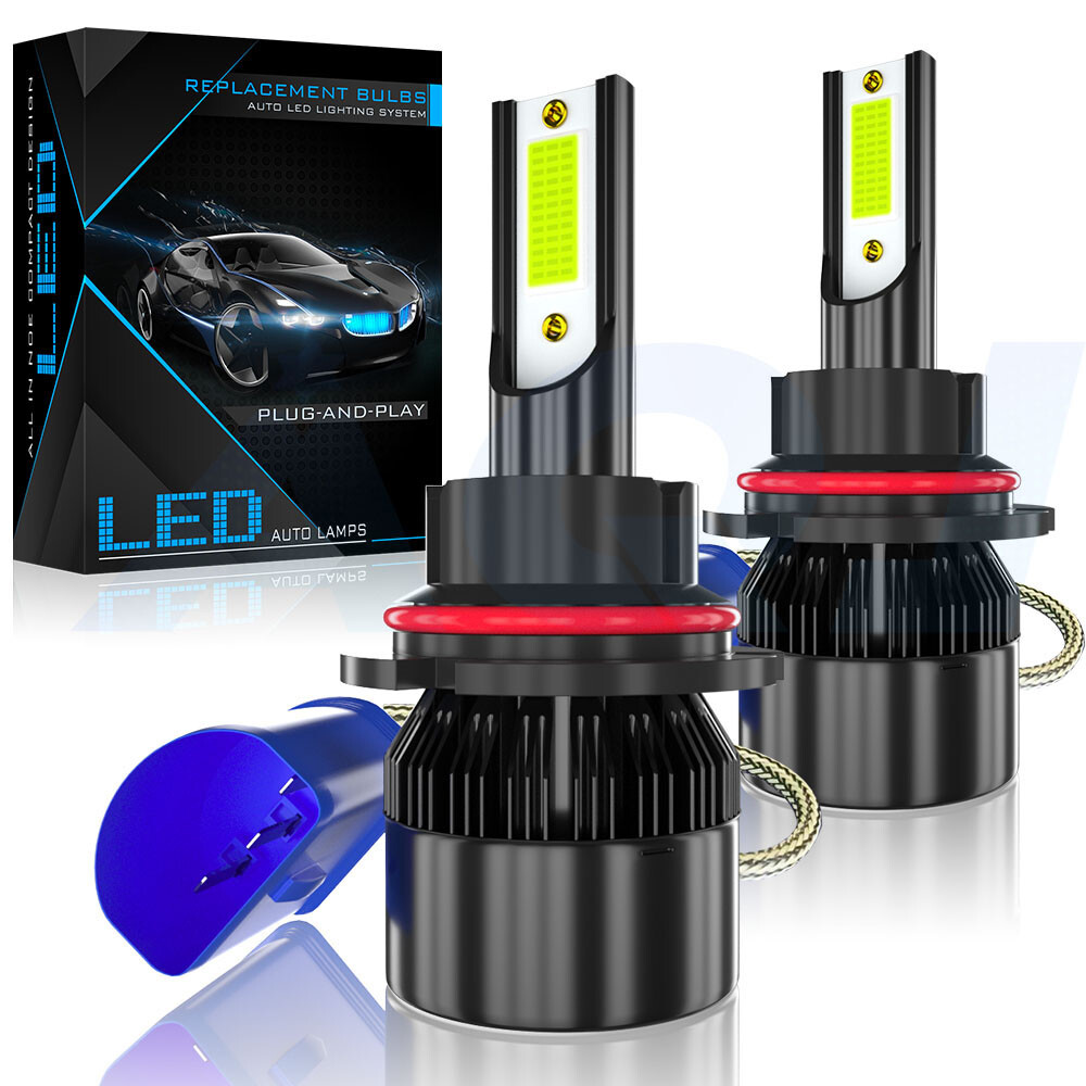 Ice blue 8000K 9007 LED Headlights LED Lights Bulbs Kit Hi/Low Beam ...