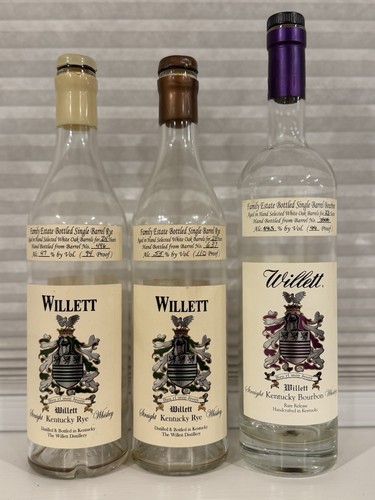 Willett Bourbon & Rye Empty Bottles - 23 & 24 Year - Bonili, Pappy Van ...