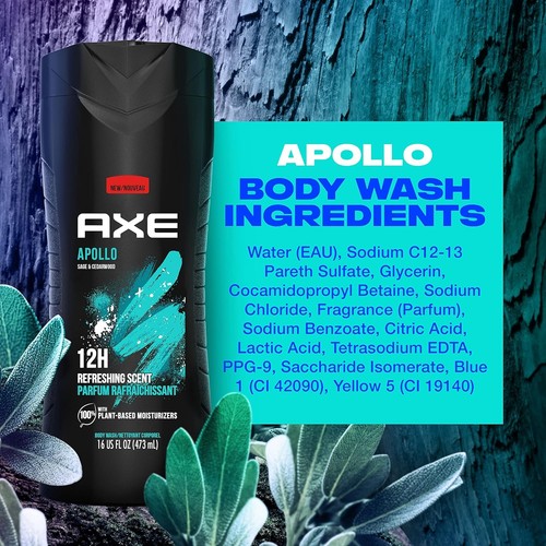 AXE Body Wash Apollo 4 Count for Long Lasting Freshness Sage & Cedarwood Men's B 6154646938907| eBay