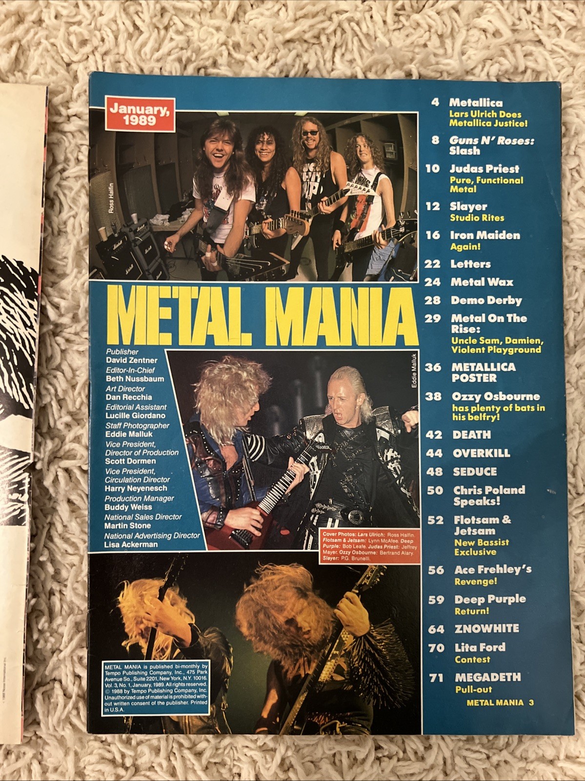 Vintage 80s Metal Mania Magazines - Lot of 6 - Metallica Slayer Ozzy ...
