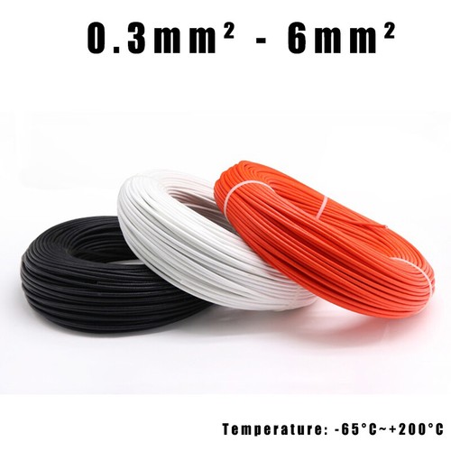 0,3mm² bis 6mm² Kabel Silikonlitze Isolierung Silikonkabel Kupfer Litze ...