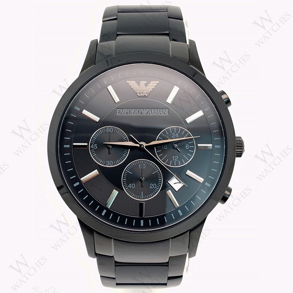 New Emporio Armani AR2453 Sportivo Chronograph Black Quartz Analog Men ...