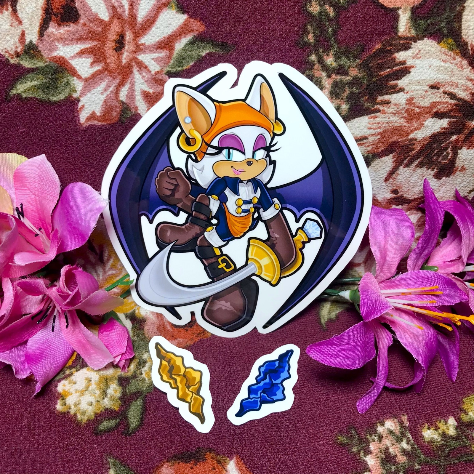 Sonic Prime Rouge the Bat 4" Vinyl Stickers (Rouge, Batten, Prim, Rebel ...