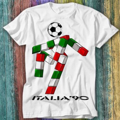 Italia 90 Logo World Cup Football Soccer Italy 1990 T Shirt Top Tee 331 ...