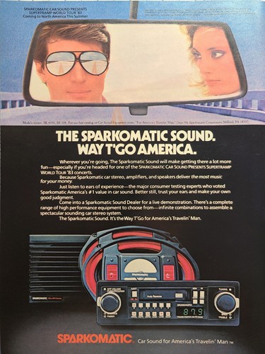 Vintage Print Ad 1983 Sparkomatic Car Stereo Speakers Rearview **See ...