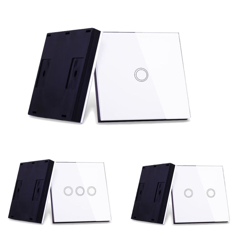 Smart 1/2/3 Gang EU Panel Glass Touch LED Light Switch Wifi,Remote ...