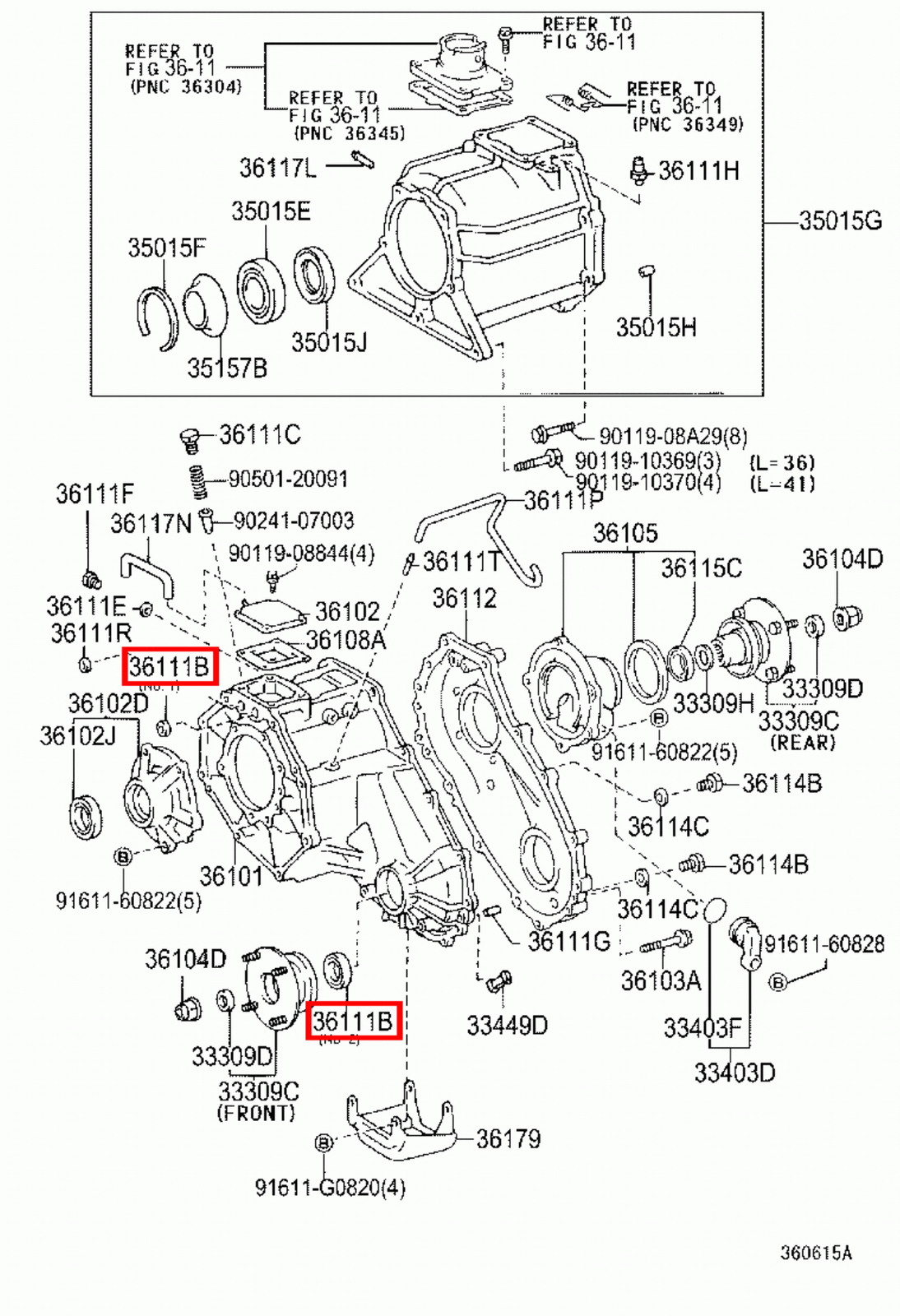 Genuine 4Runner RN130 RN110 RN106 RN101 Transfer Case Front Output Oil ...
