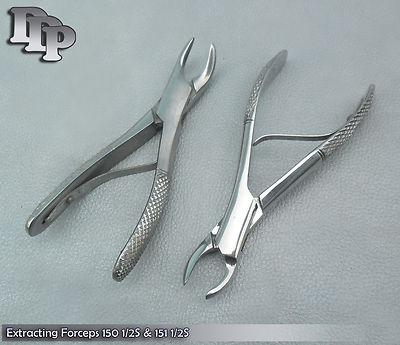 Set of 2 Dental Extracting Forceps 150 1/2S & 151 1/2S Surgical ...