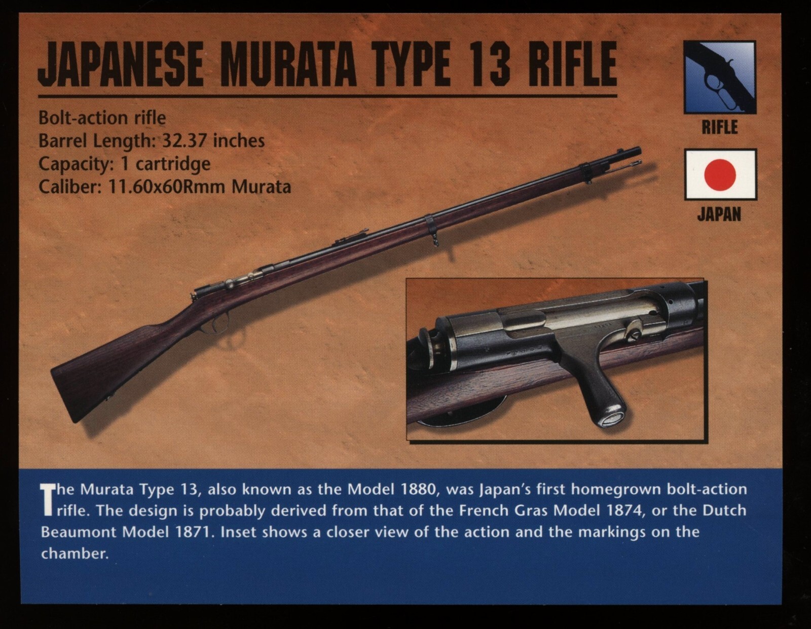 Japanese Murata Type 13 Rifle Atlas Classic Firearms Card | eBay