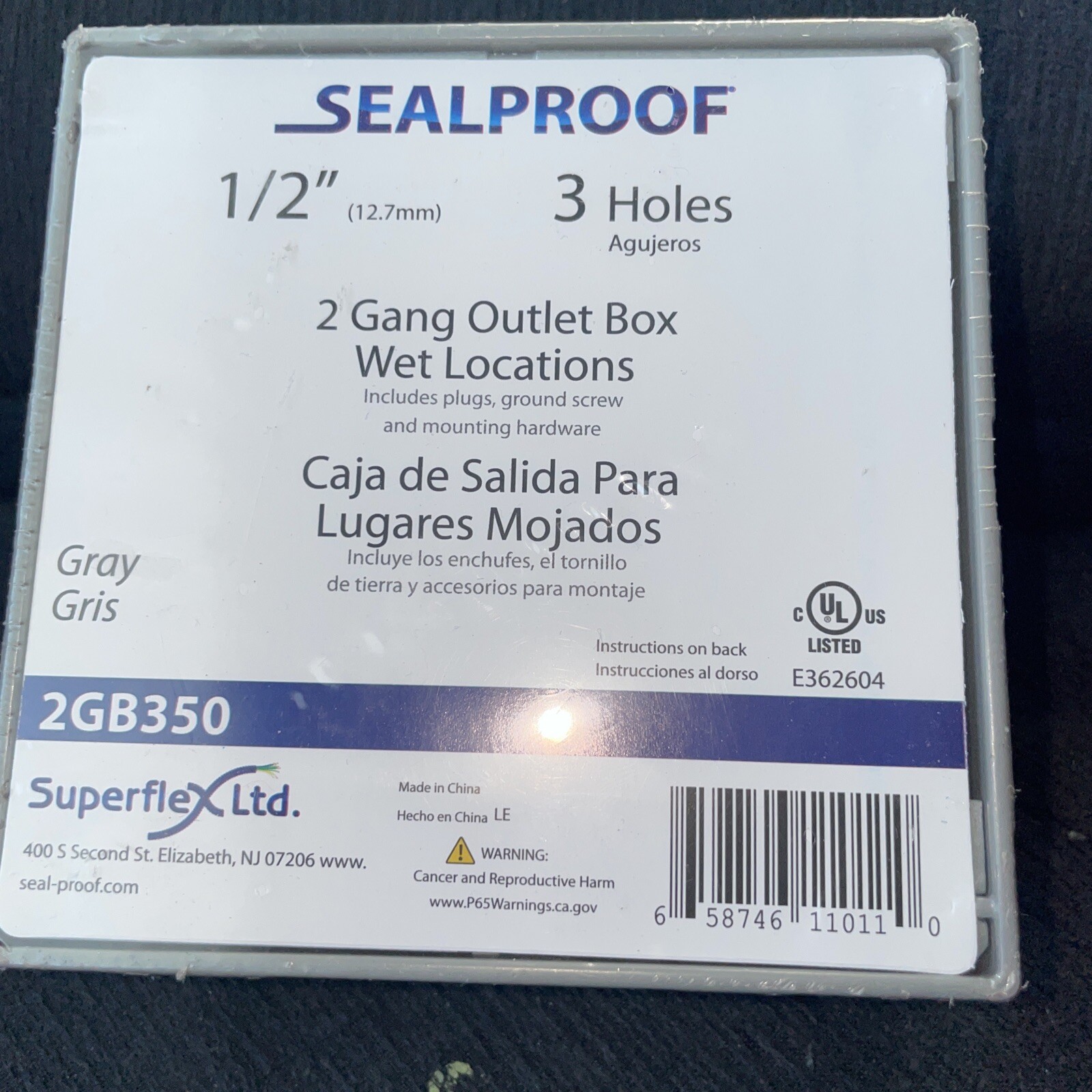 Sealproof 2-gang 3 1/2" Holes Weatherproof Rectangular Exterior ...