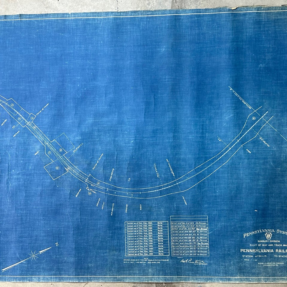 VTG PRR PENNSYLVANIA RAILROAD BLUEPRINTS FOR RIGHT AWAY AND TRACK MAP ...