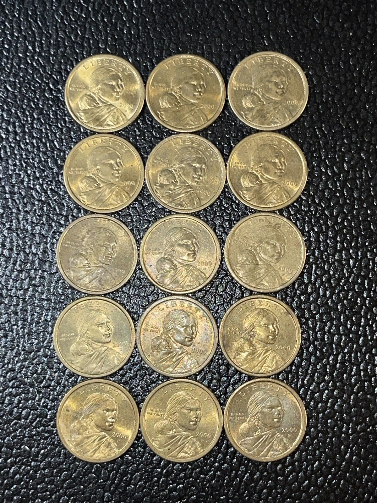 2000 D & P SACAGAWEA $1 ONE DOLLAR COIN US LIBERTY GOLD PLATED LOT OF ...