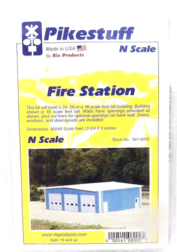 N Scale Pikestuff 541-8009 Blue 50 x 40' Fire Station Building Kit | eBay