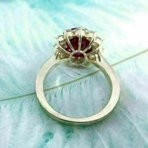 Lab-Created Art Deco 4.50 Ct Red Ruby & White Diamond Vintage Style Wedding Ring | eBay