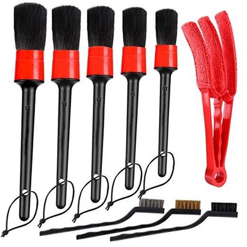 Car Detailing Brush Auto Detail Brush Set of 5 car detail brushes black+red | eBay